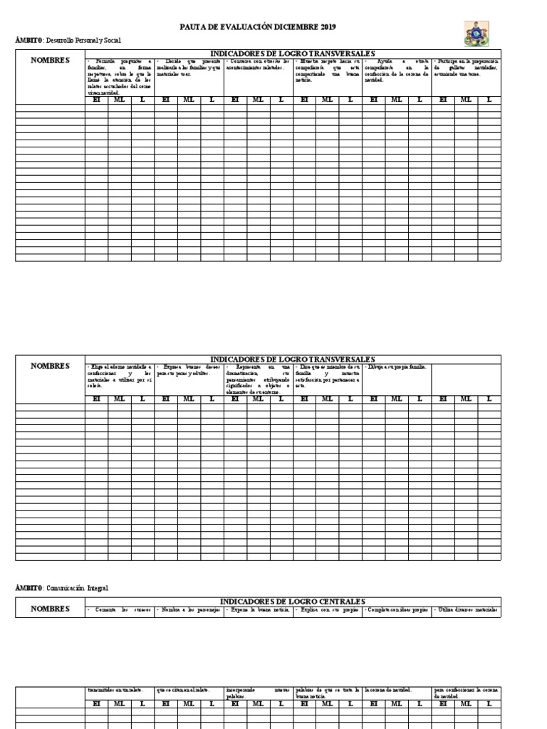 Cuadro de Progresión Diciembre 2019 | PDF | Navidad | Cognición