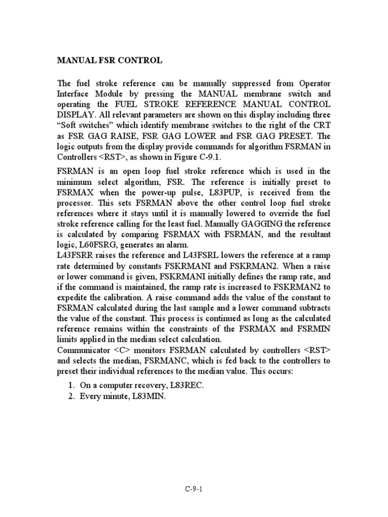 Manual FSR Control | PDF