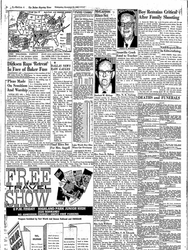 2406 Dallas Morning News 1963-11-20 4-4 | PDF | Dallas | Nature