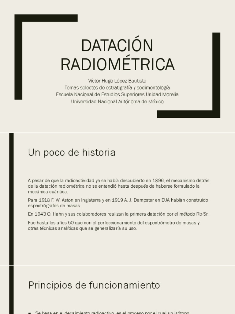 Datación Radiométrica | PDF | Roca (geología) | Desintegración radioactiva