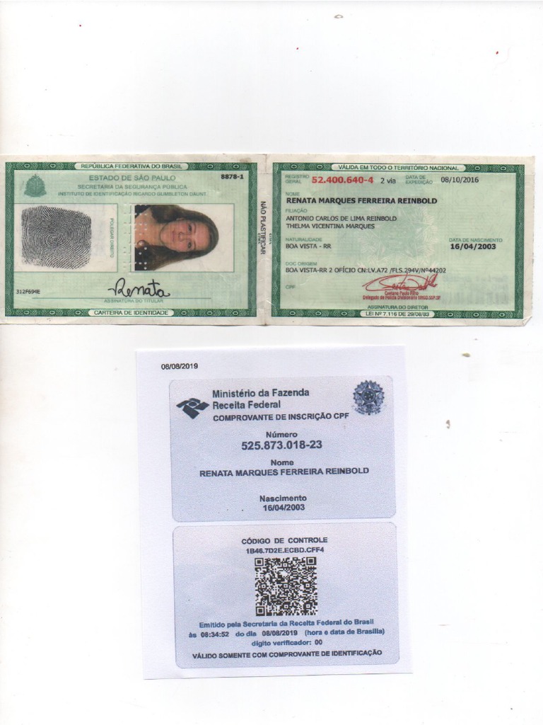 CPF - RG - Renata | PDF