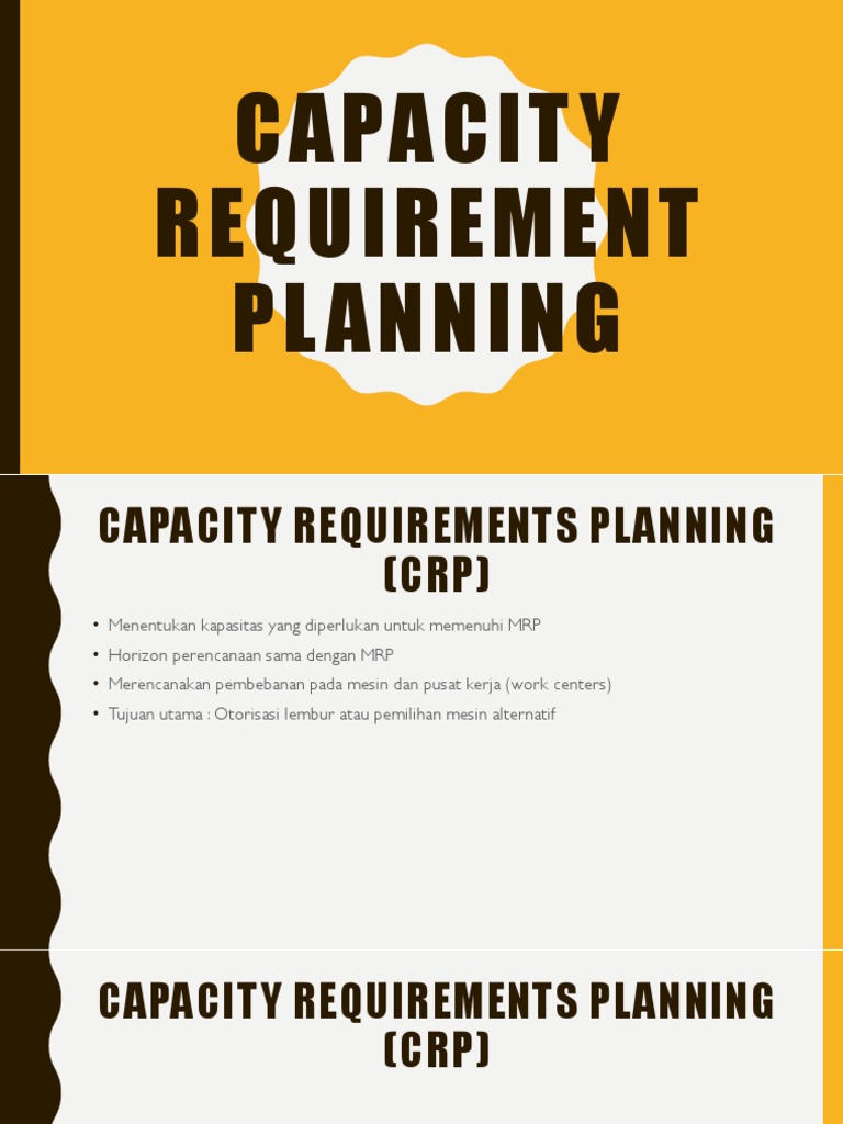 Capacity Requirement Planning | PDF