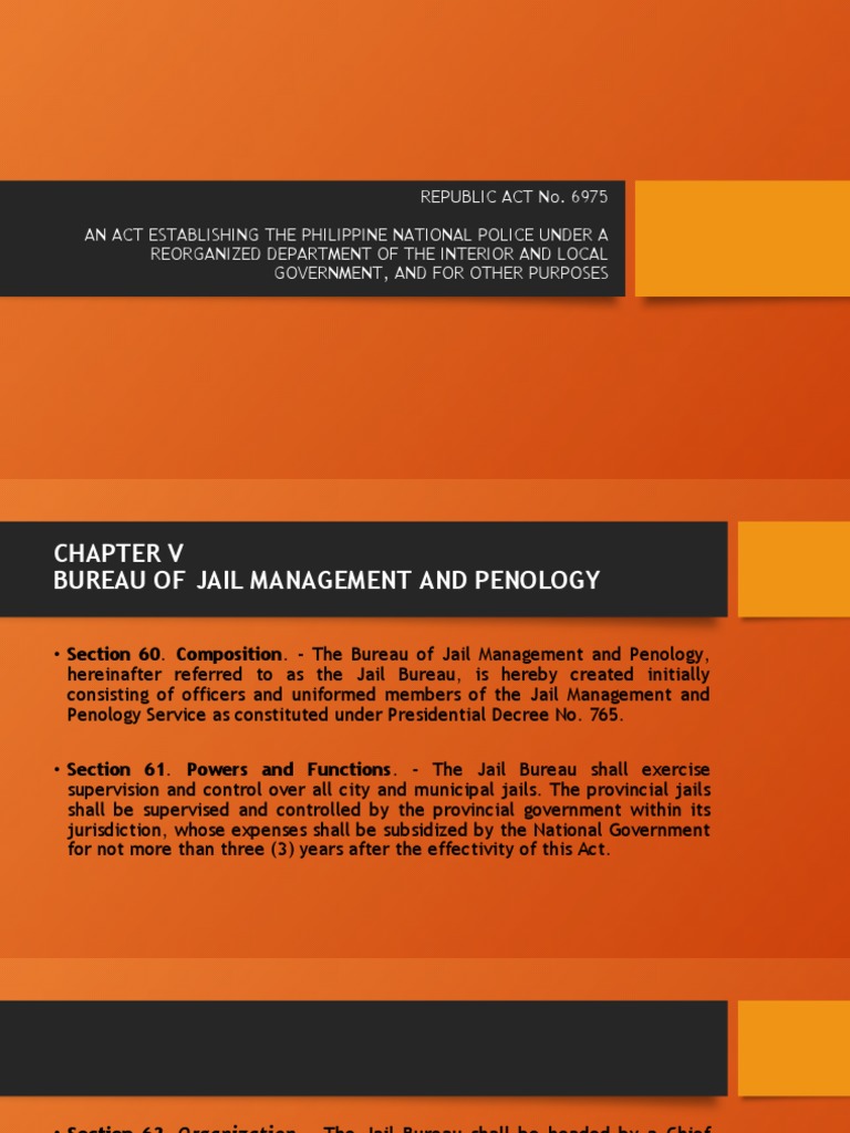 Overview of Republic Act No. 6975 | PDF | Prison | Inspector