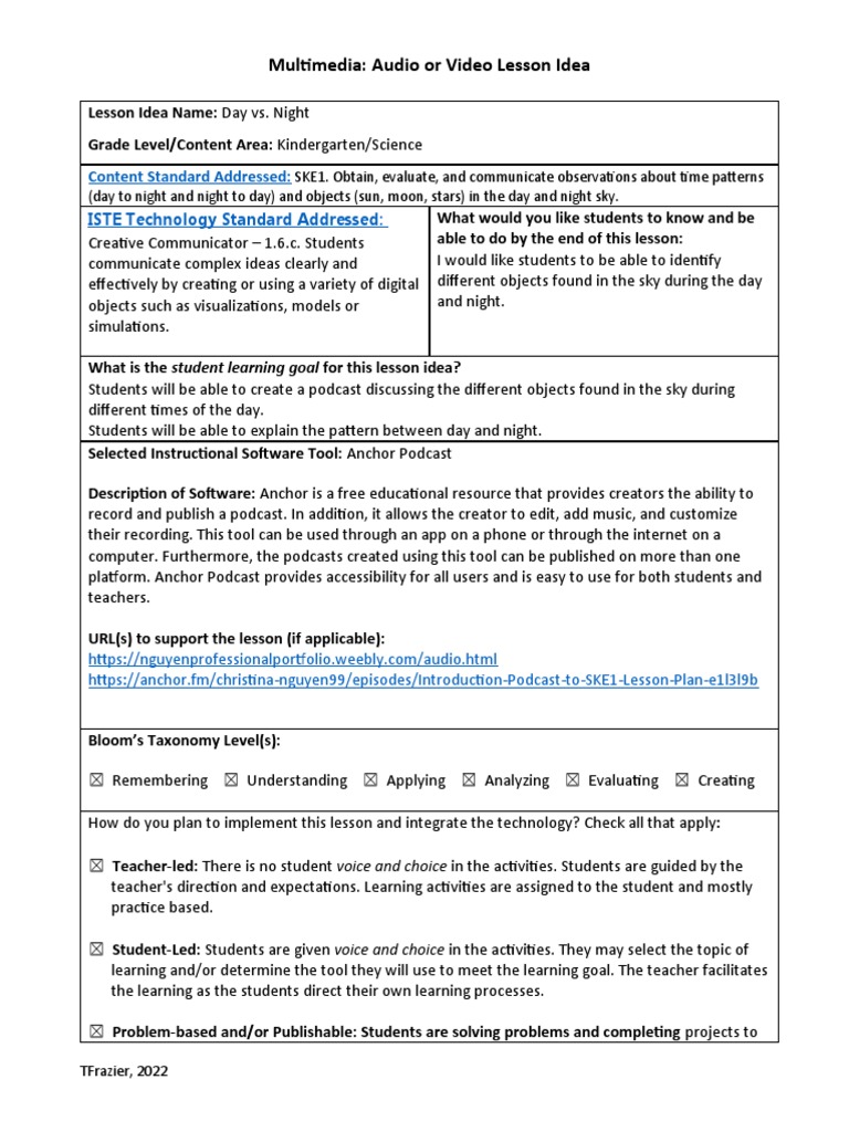 Multimedia Audio Video Lesson Idea | PDF | Multimedia | Learning