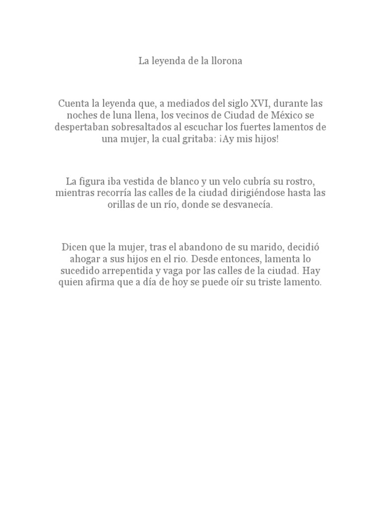 La Leyenda de La Llorona | PDF