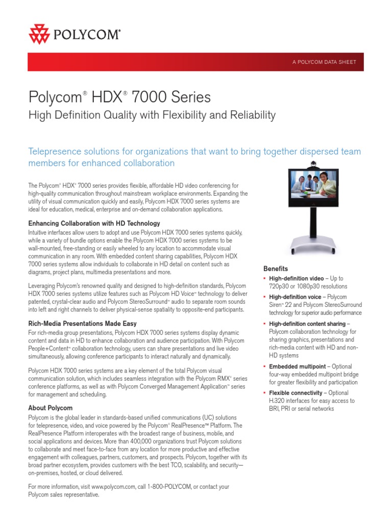 HDX 7000 Data Sheet | PDF | Telecommunications | Information And Communications Technology