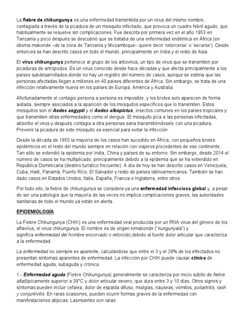 La Chikunya | PDF | Especialidades Medicas | Ciencias de la Salud