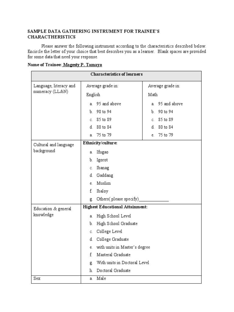 Characteristics of Learner-Trainers Methodology 1 | PDF | Learning ...