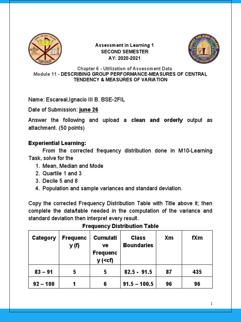 Chapter 6 - Utilization of Assessment Data Module 11 | PDF | Standard ...