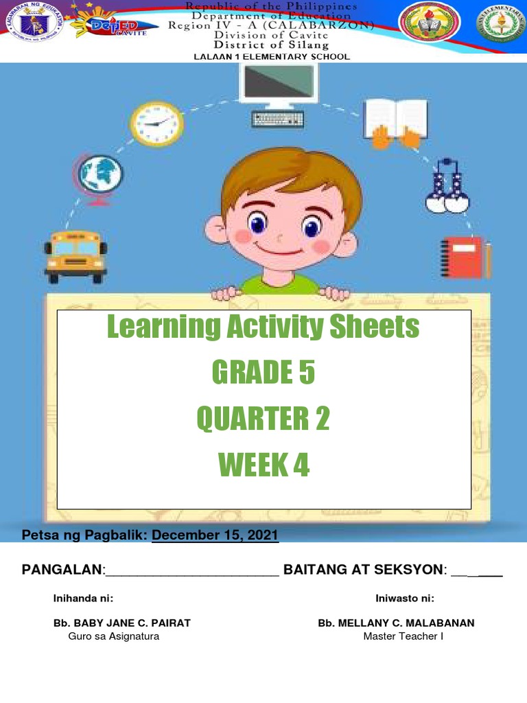 Learning Activity Sheets Grade 5 Quarter 2 Week 4 | PDF