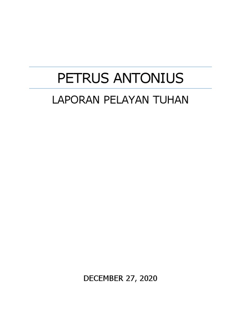 Laporan Pelayan Tuhan Gereja Petrus 2020 12 09 Update Pdf