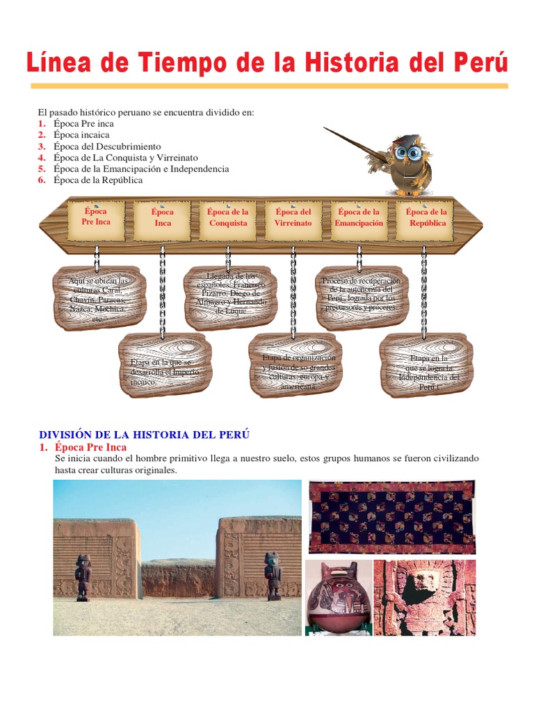 FICHA DE TRABAJO ETAPAS DE LA HISTORIA DEL PERÚ | PDF | Perú | Imperio Inca
