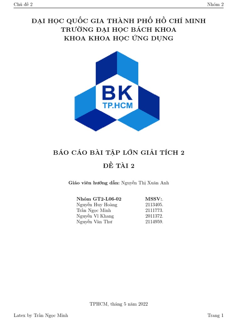 BTL GT2 Cô Xuân Anh Latex by TNM | PDF
