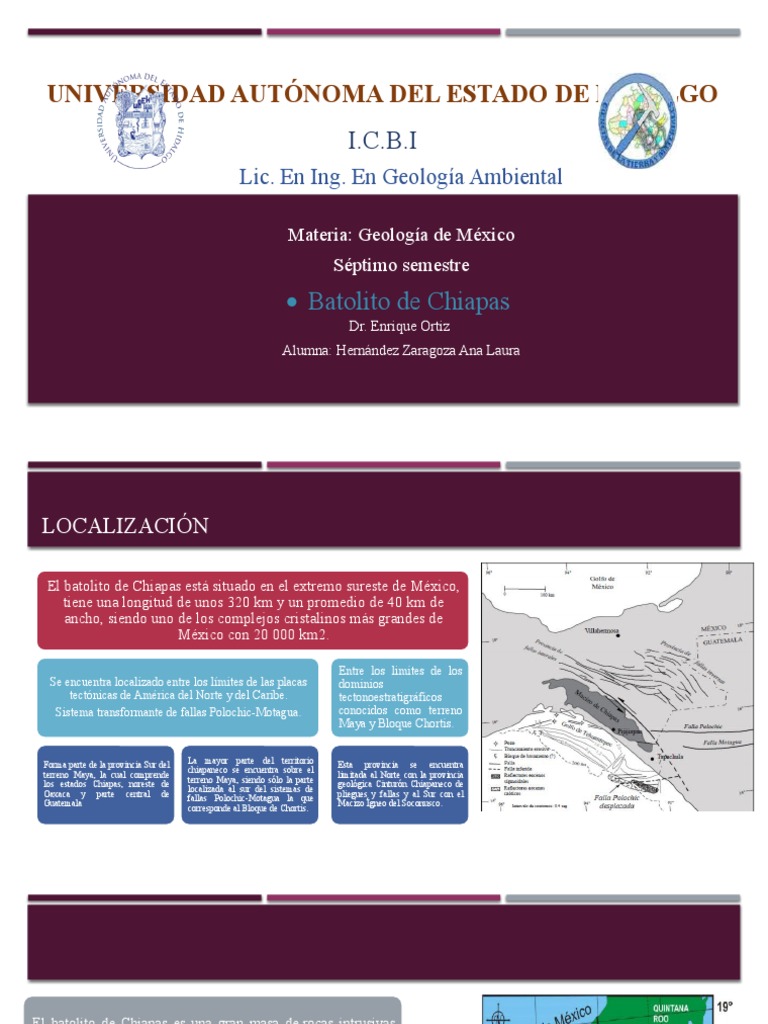 Batolito de Chiapas-Exposicion | PDF | Roca (geología) | Granito