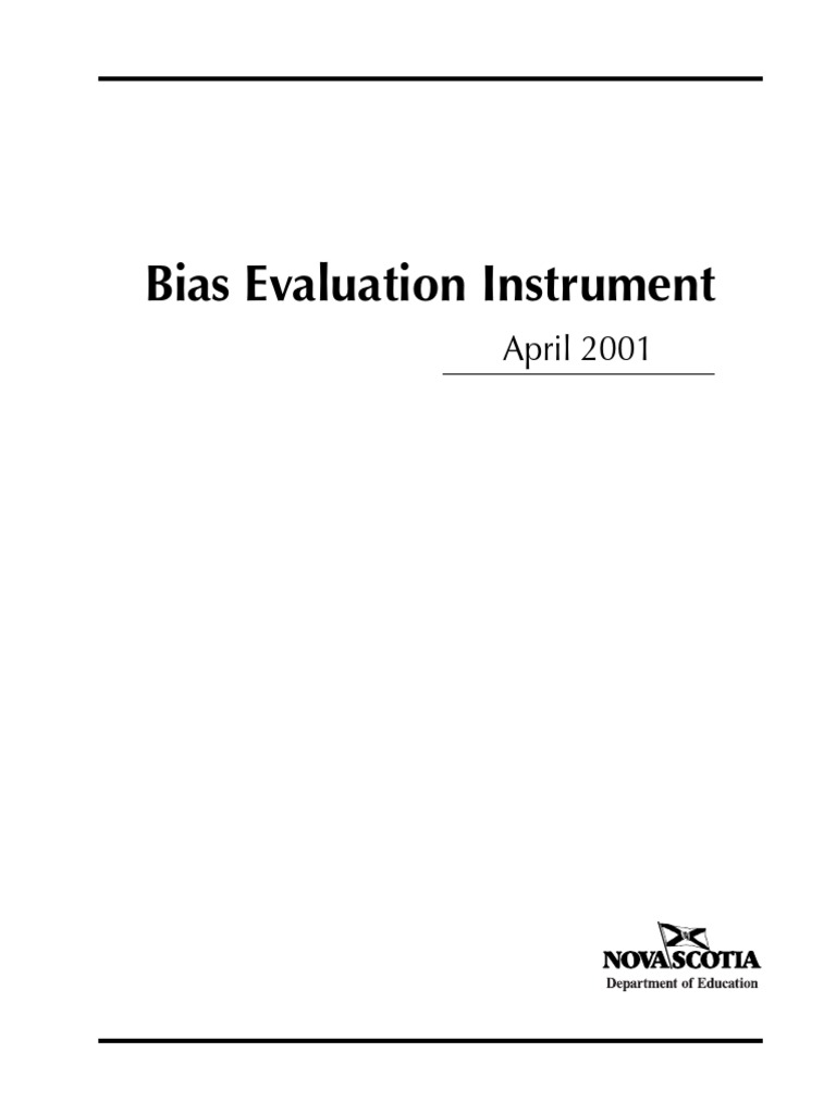 Bias Evaluation Instrument | PDF | Learning | Bias