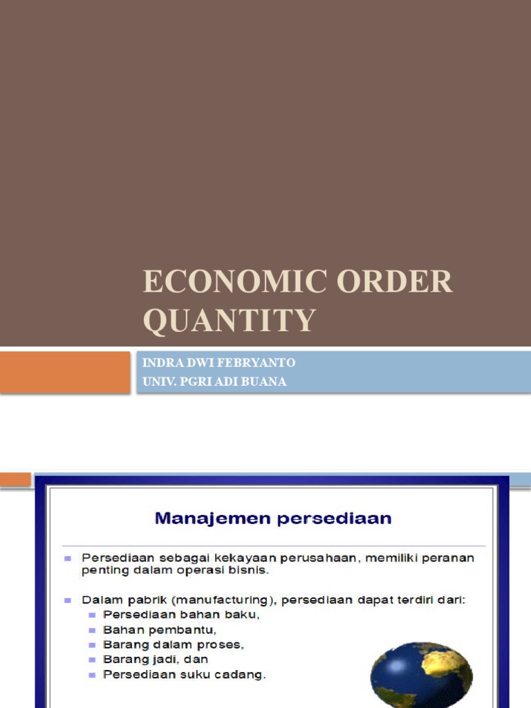 Economic Order Quantity | PDF