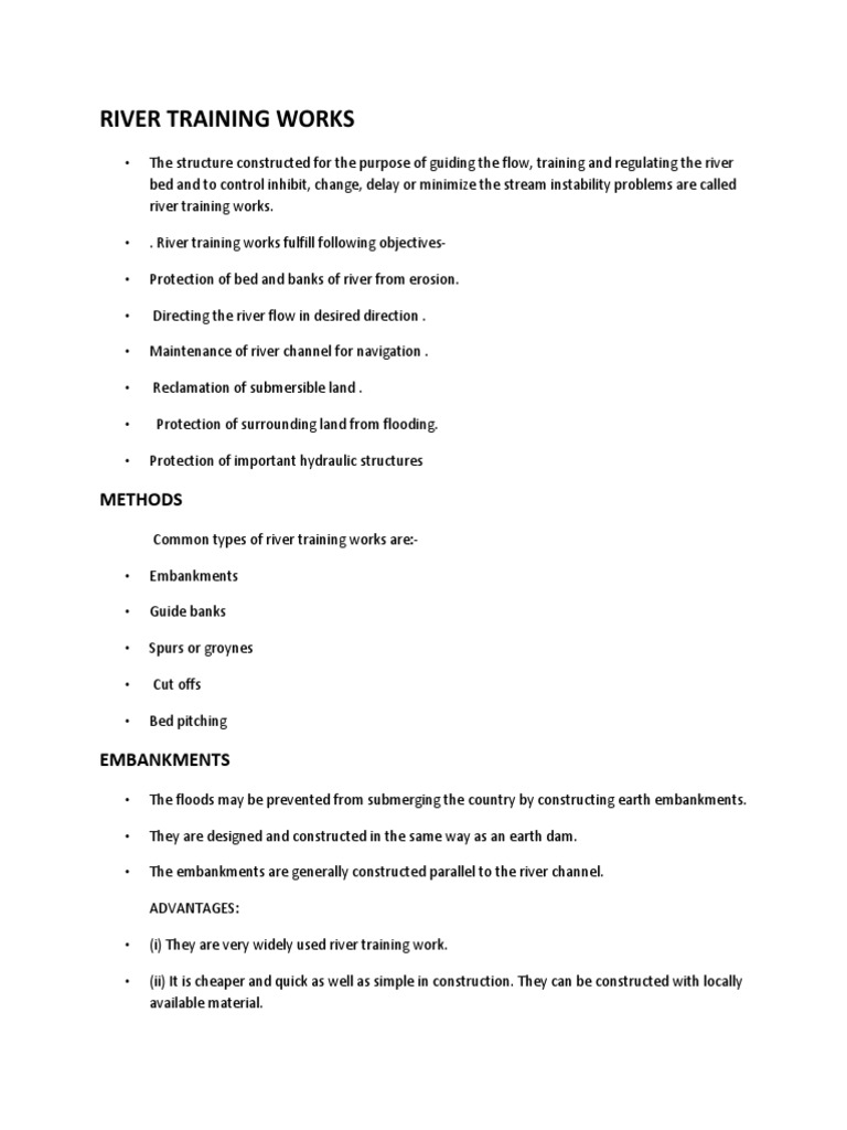 River Training Works Methods Pdf River Levee