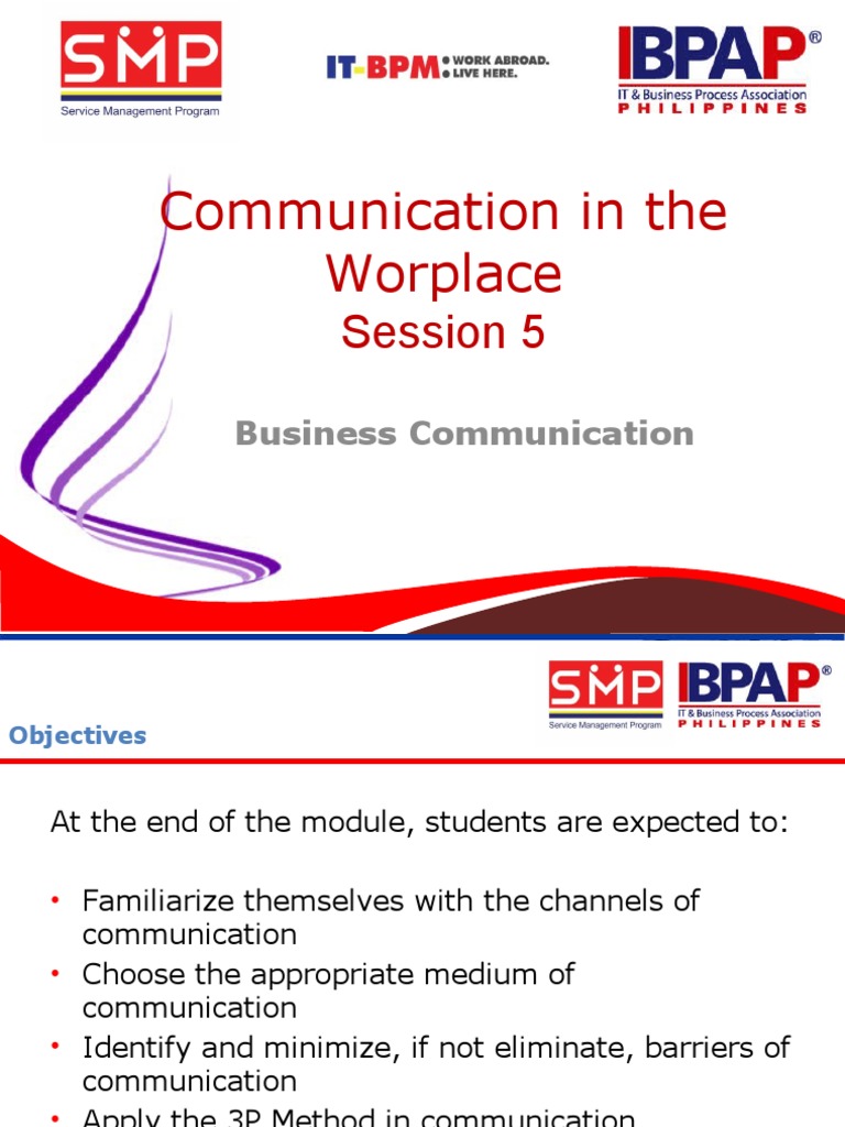 Communication in The Worplace: Session 5 | PDF | Communication | Cognition