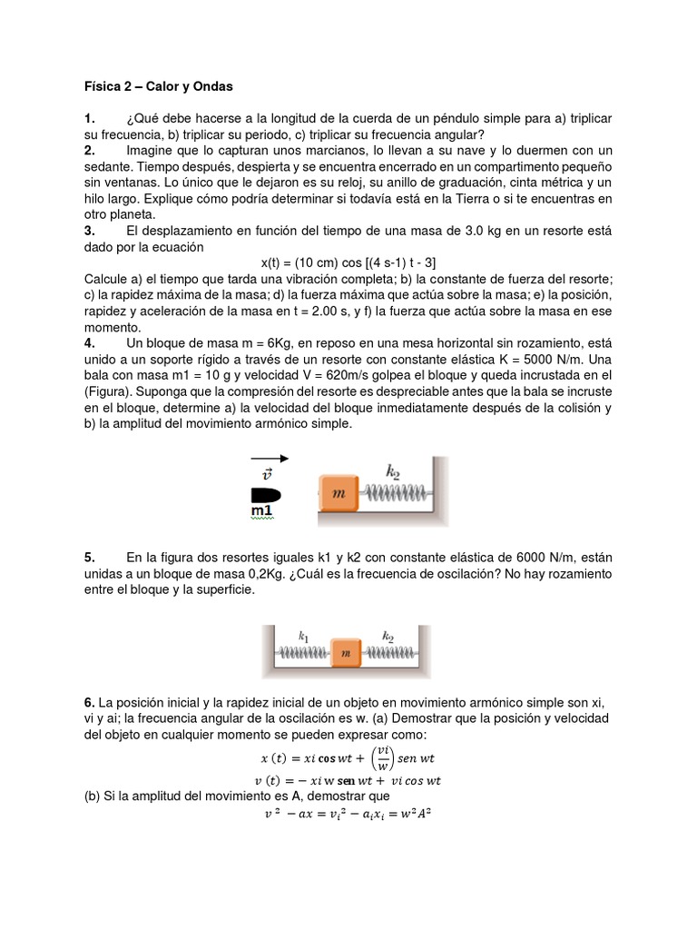 Taller Física Calor y Ondas. | PDF