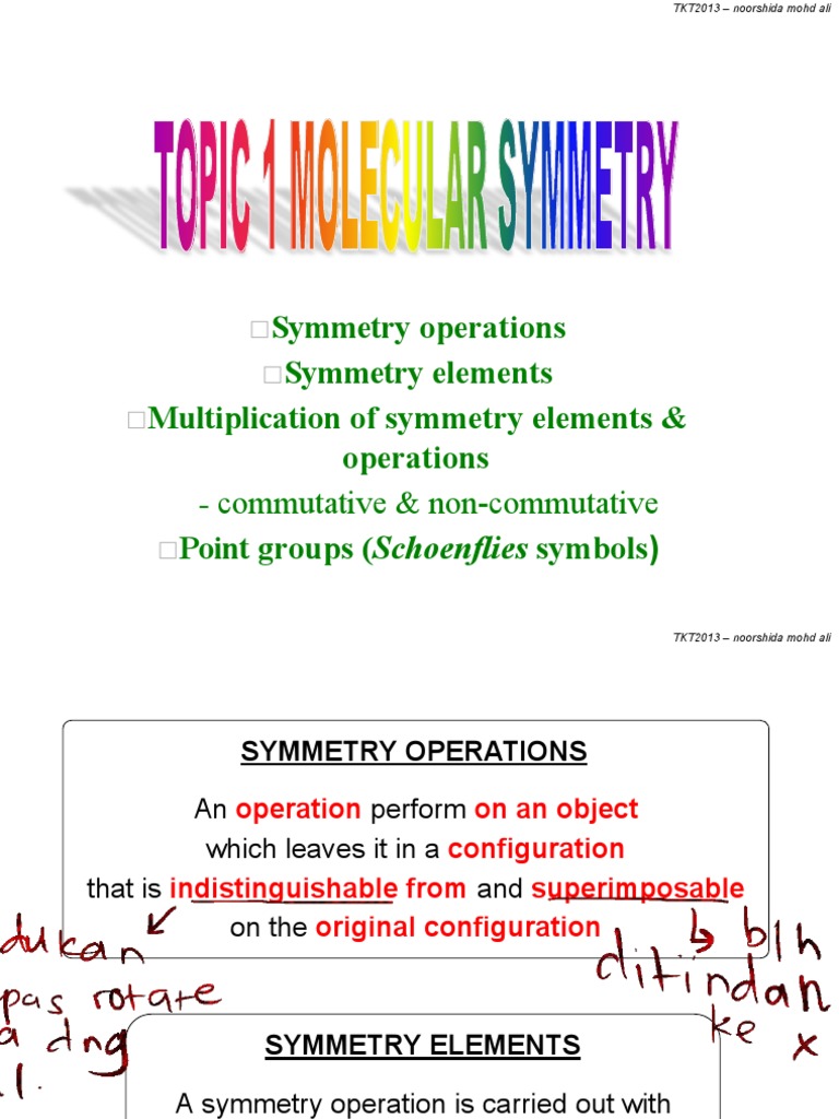 Symmetry Elements and Operations Overview | PDF | Chemistry | Aesthetics