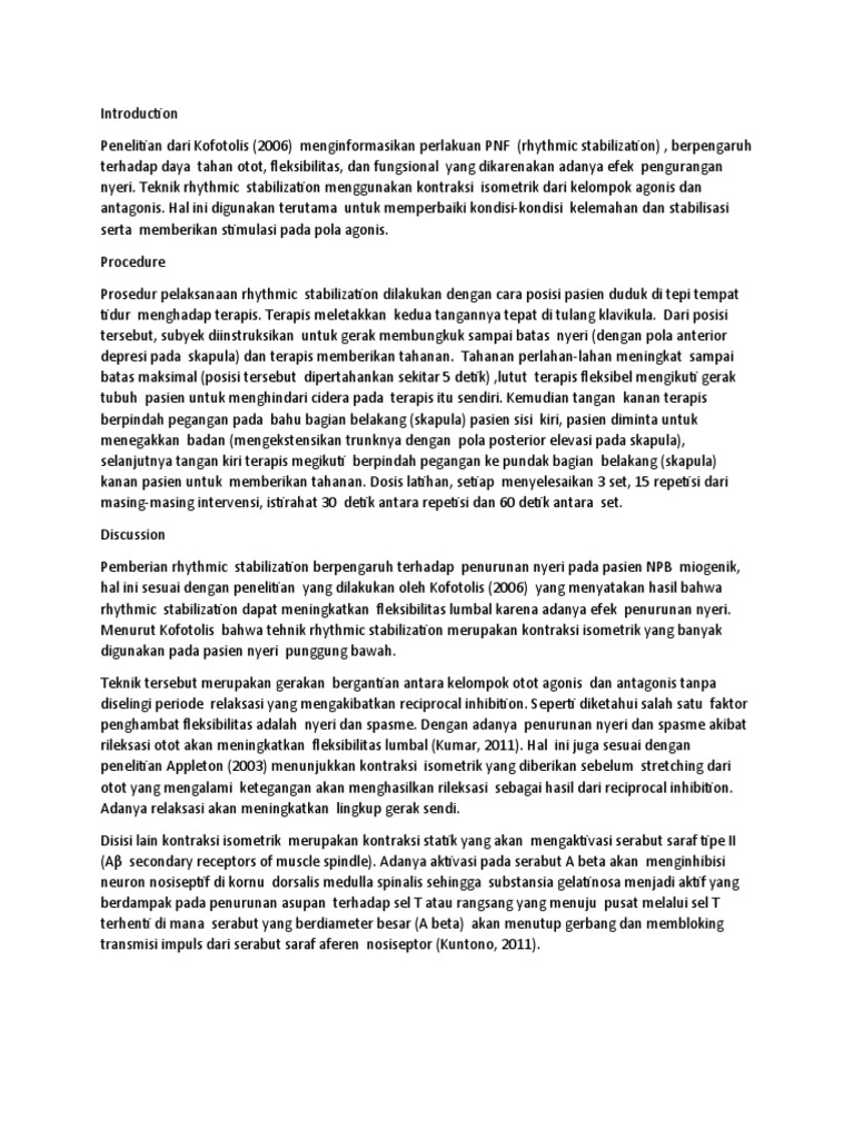 Rhythmic Stabilization | PDF