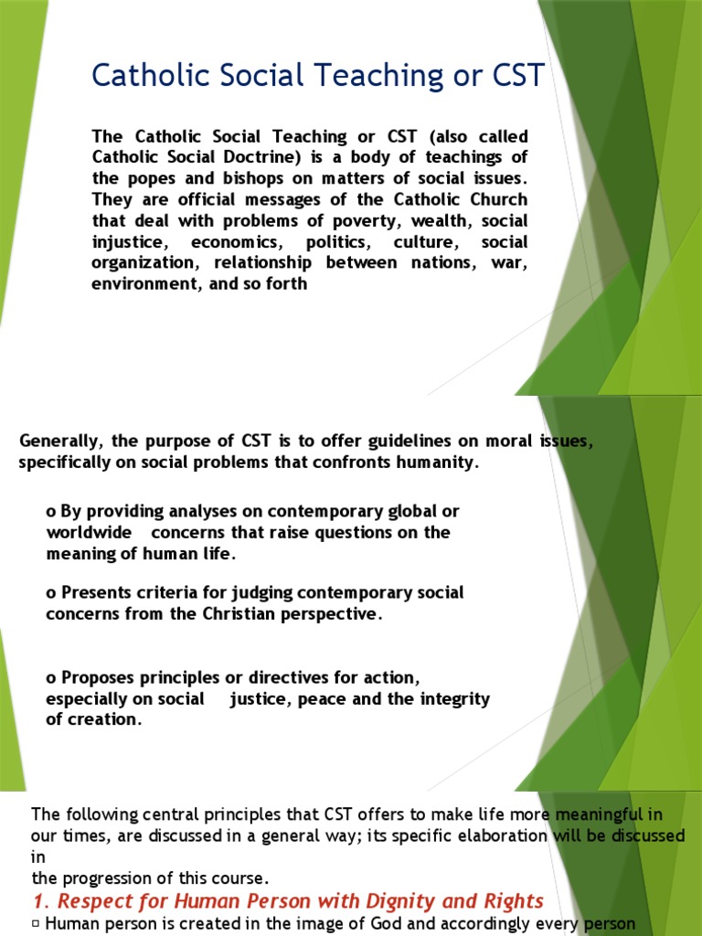 Catholic Social Teaching or CST | PDF | Catholic Social Teaching ...
