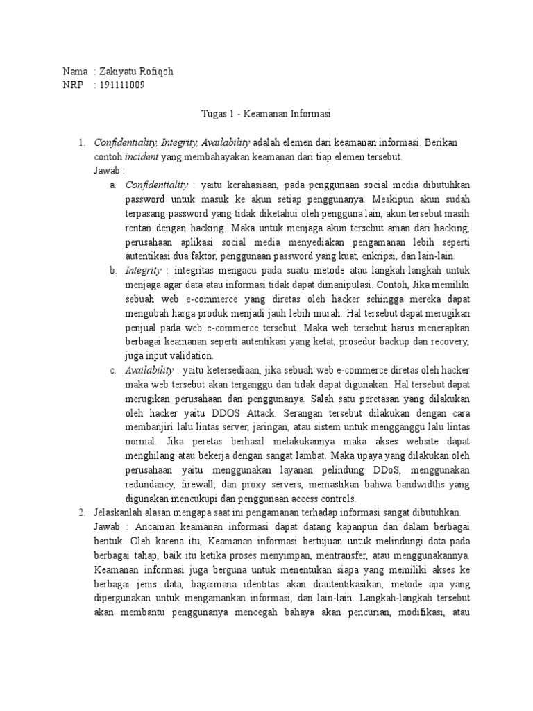Tugas 1 - Zakiyatu Rofiqoh | PDF