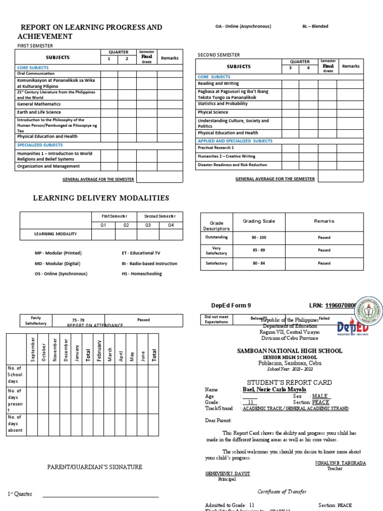 Report On Learning Progress and Achievement | PDF