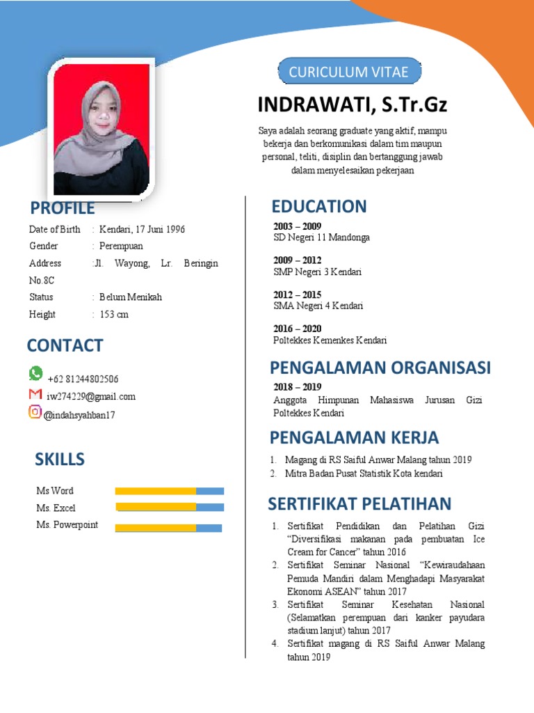 CV Indah | PDF