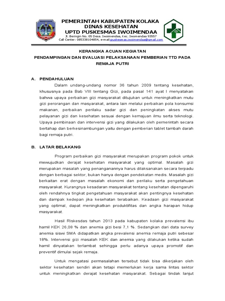 Kak TTD Remaja Putri | PDF