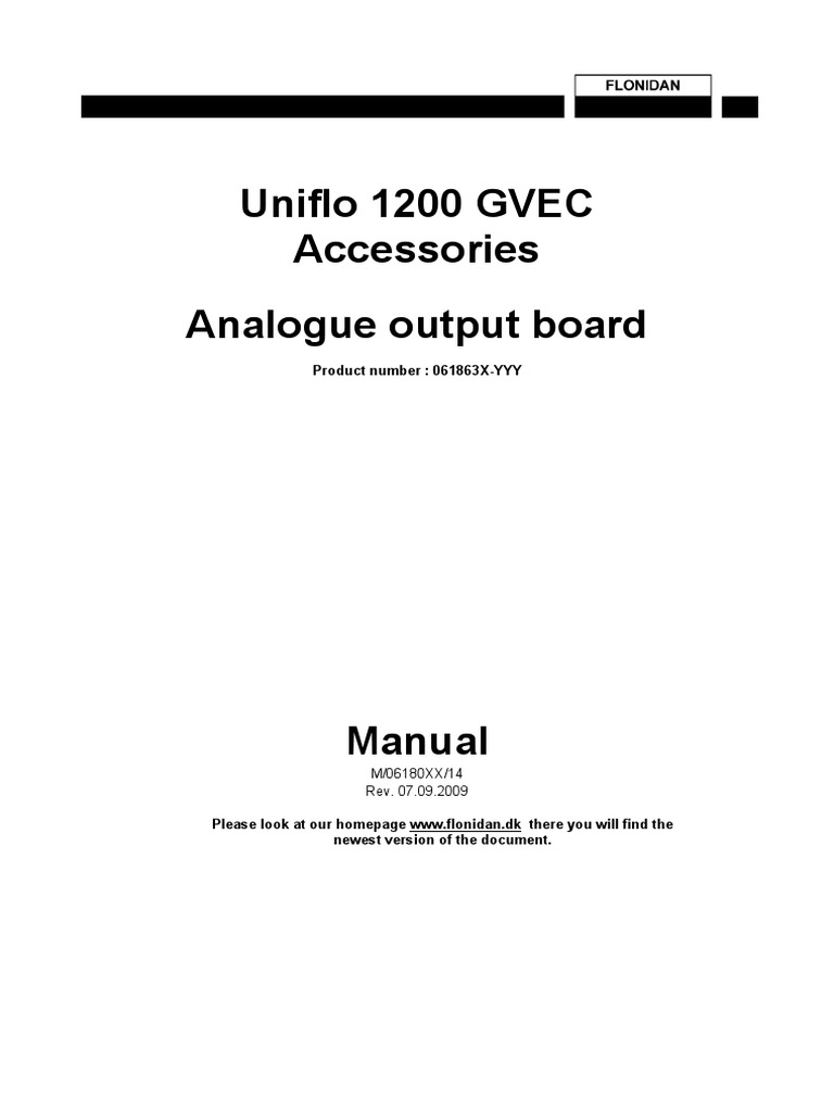 Uniflo 1200 Analogue Board Guide | PDF | Power Supply | Electronics