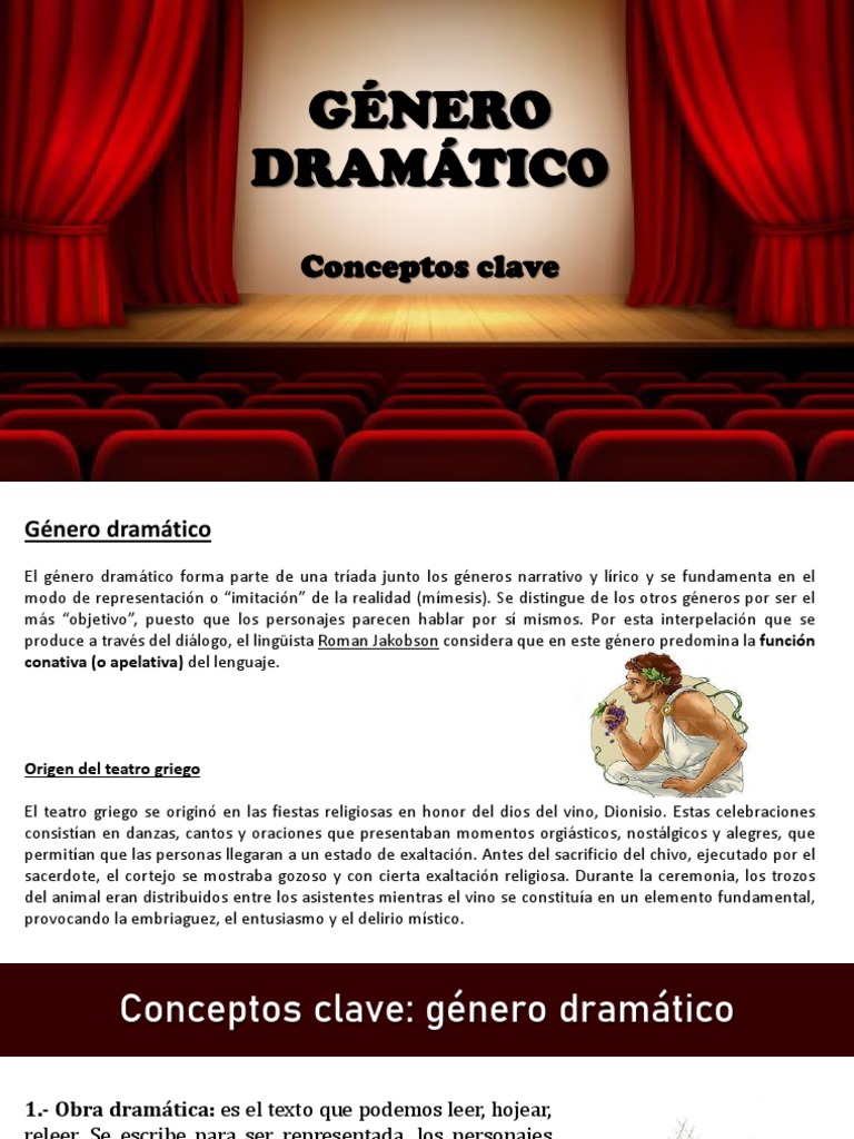 GÉNERO DRAMÁTICO (Conceptos Clave) | PDF | Comedia | Teatro