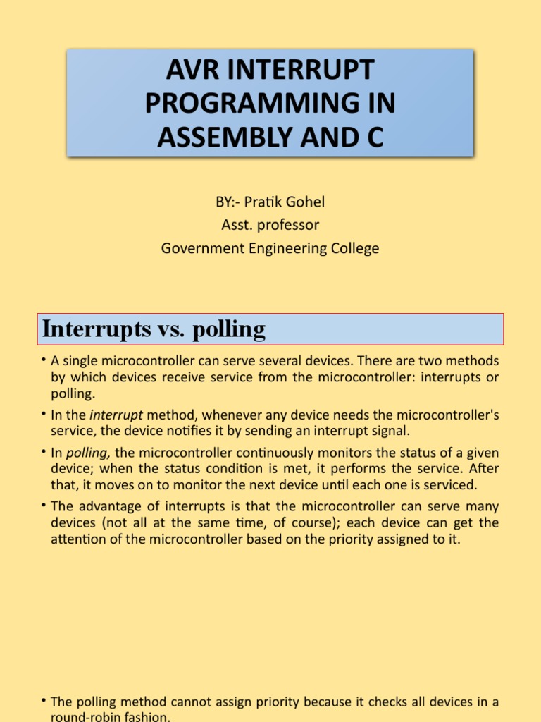 Interrupt Programming (1) | PDF | Microcontroller | Subroutine