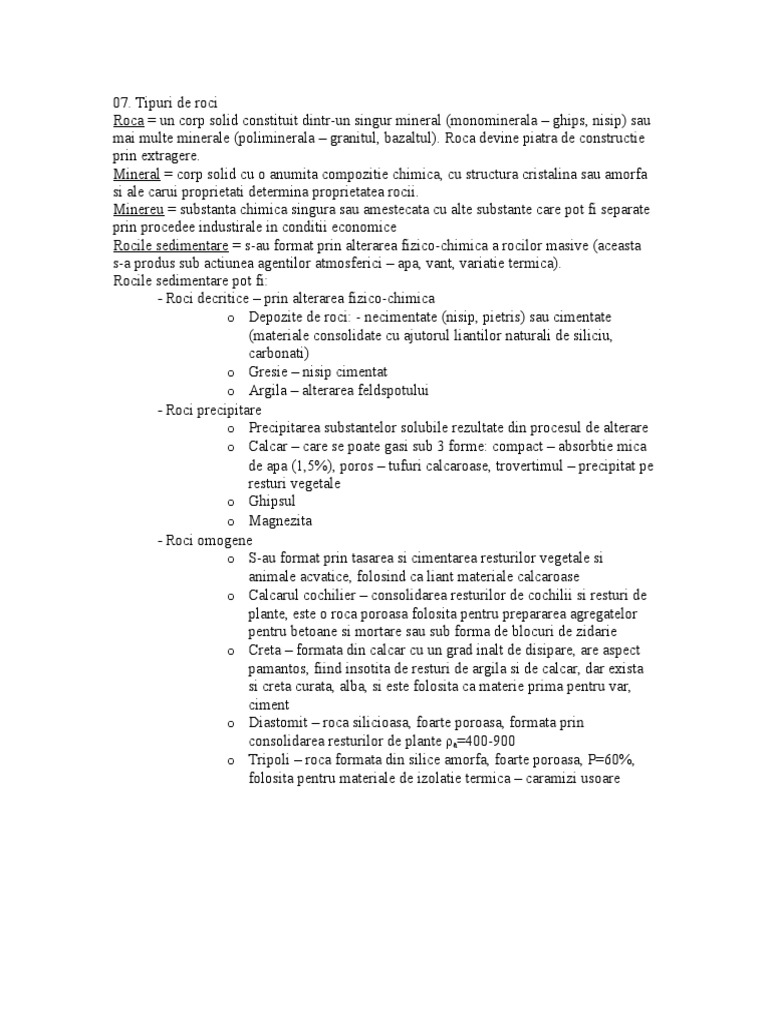 Tipuri de Roci | PDF