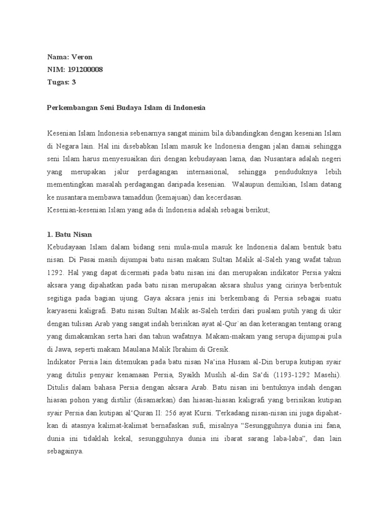 Perkembangan Seni Sastra Islam di Indonesia | PDF