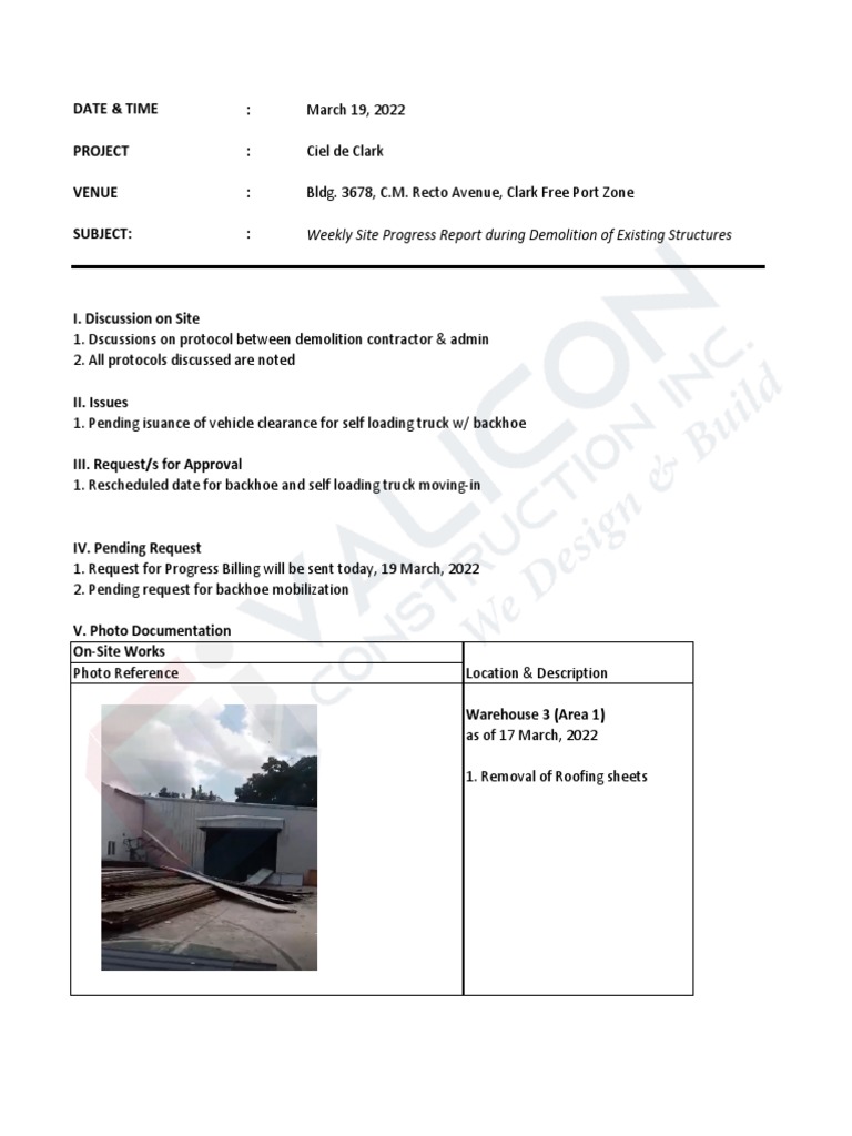 Status Report As of 19march2022 | PDF | Buildings And Structures