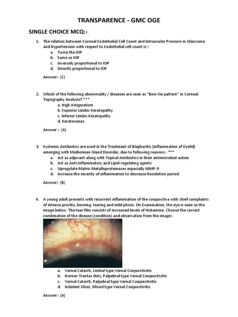 QUIZ - Corneal and Ocular Surface Diseases | PDF | Neoplasms | Cornea