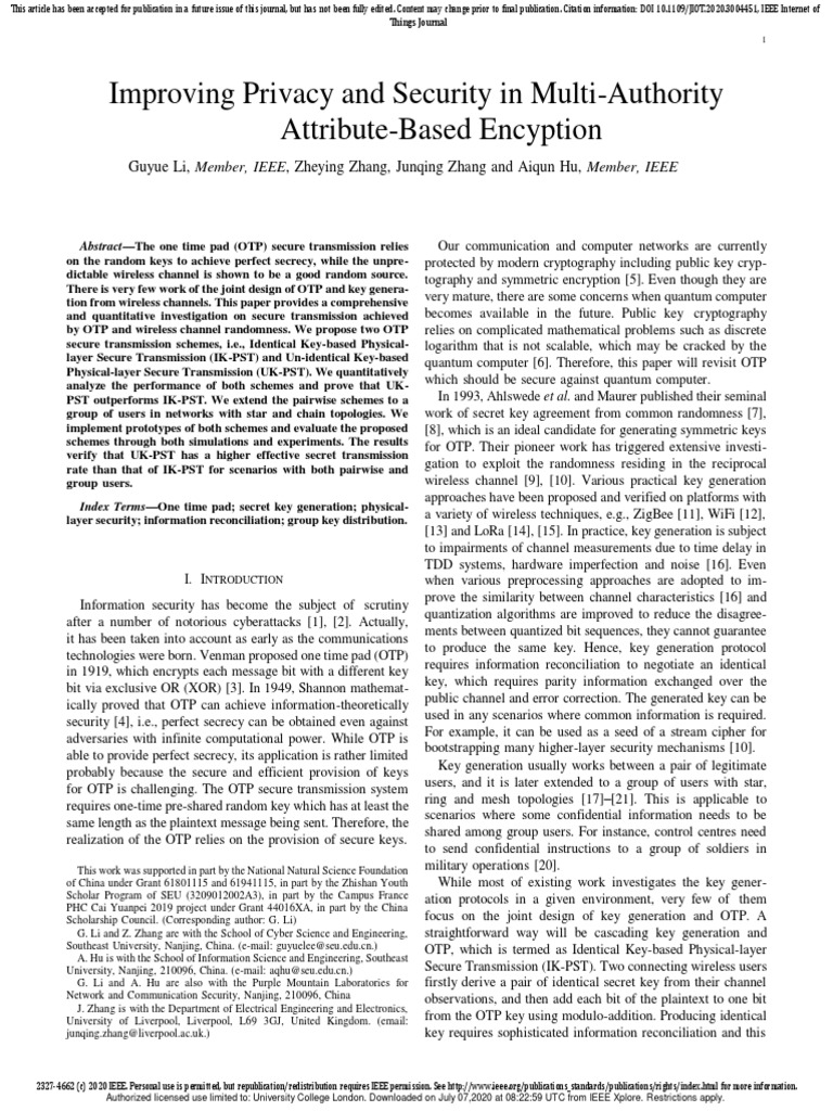 Improving Privacy and Security in Multi-Authority Attribute-Based ...