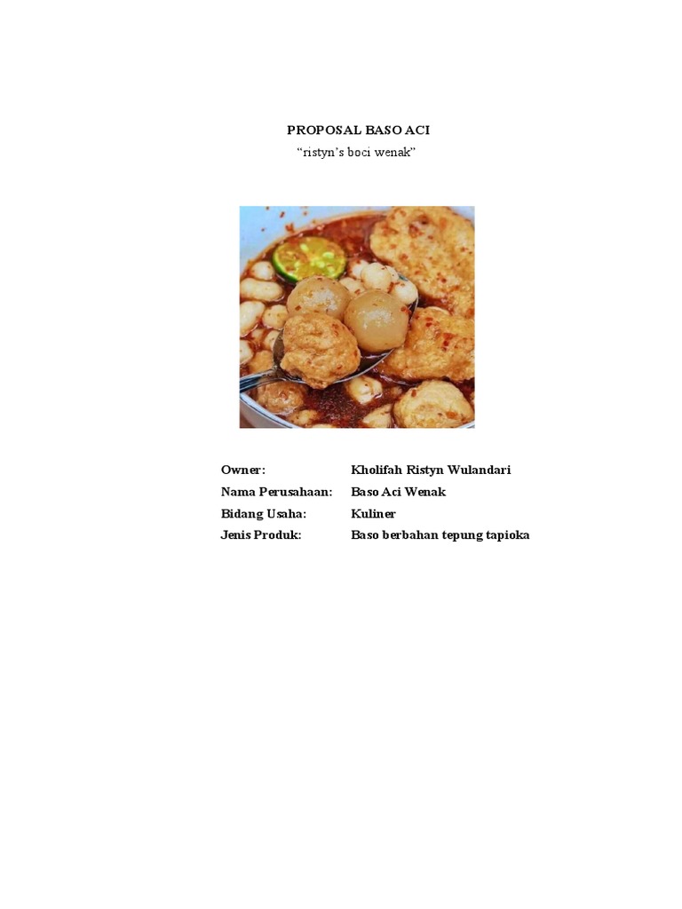 Proposal Baso Aci | PDF