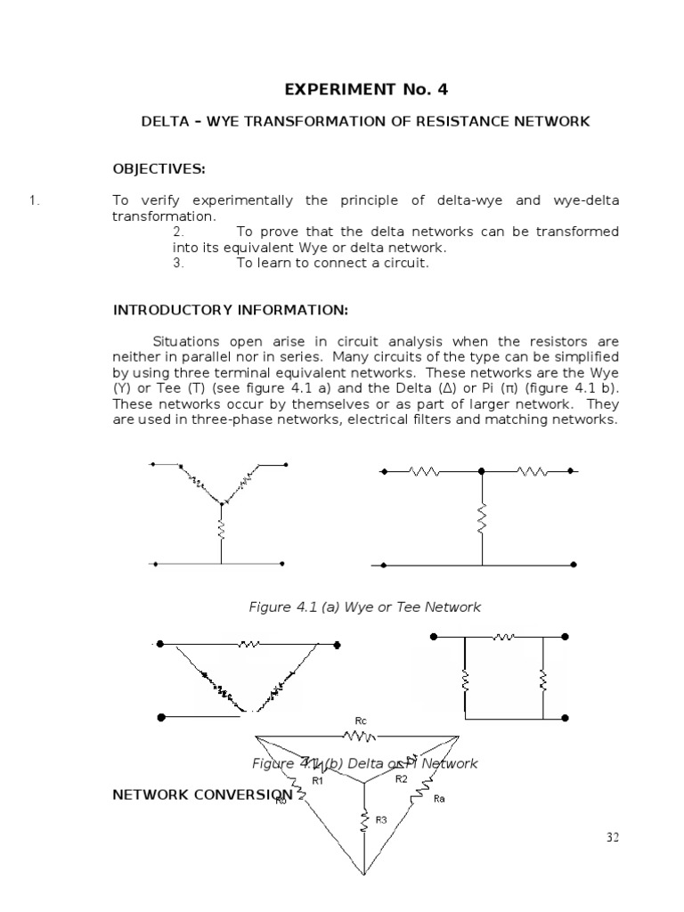 Experimental Verification of Delta-Wye and Wye-Delta Transformations ...