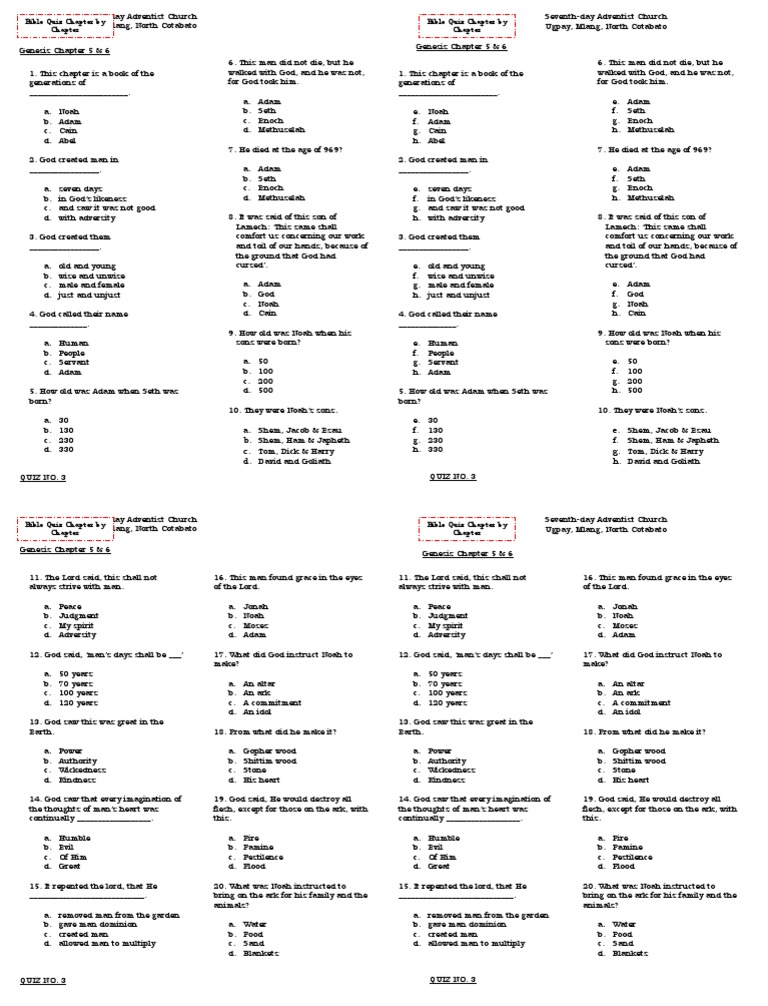 Bible Quiz Chapter by Bible Quiz Chapter By: A. B. C. D. E. F. G. H ...