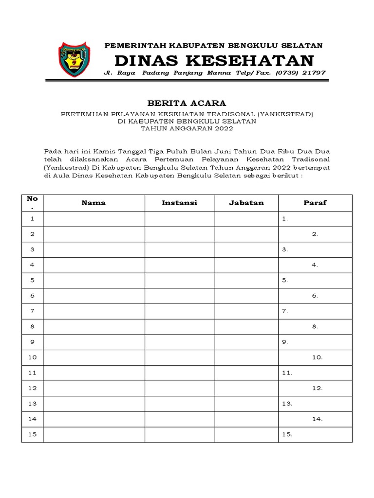 Berita Acara & Absen Peserta | PDF