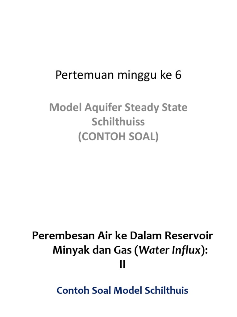 Model Steady State Aquifer dan Contoh Soal | PDF