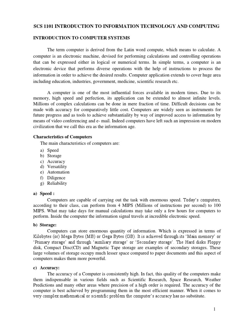 SCS 1101 Handout | PDF | Image Scanner | Printer (Computing)