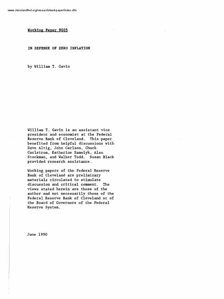 Zero Inflation | PDF | Inflation | Monetary Policy