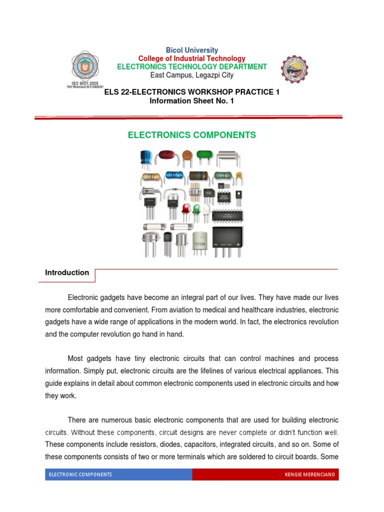 Electronic Components (Active vs. Passive) | PDF | Passivity ...