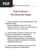 Erik Erikson Psychosocial Stages of Development PDF | PDF ...