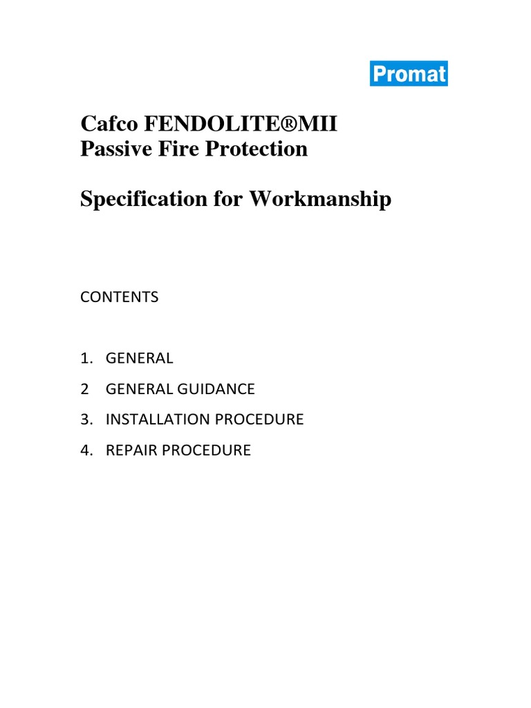 Application Guide Cafco FENDOLITE MII | PDF | Concrete | Water