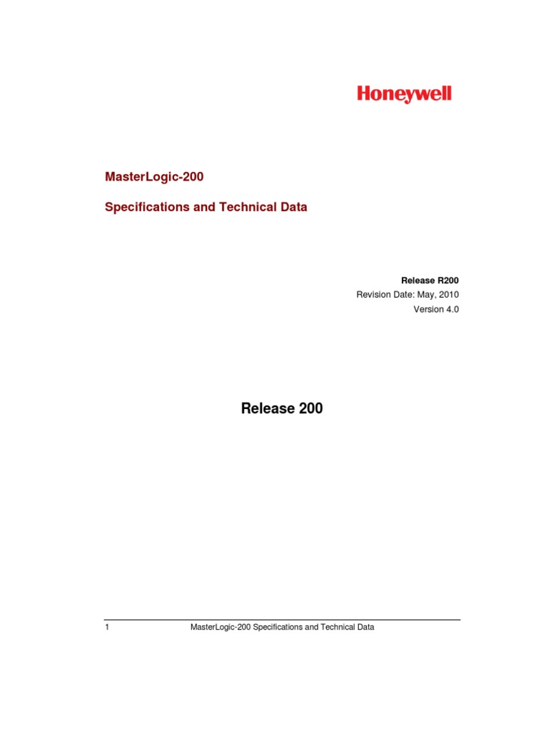 Master Logic 200 Specifications and Technical Data | PDF | Programmable ...