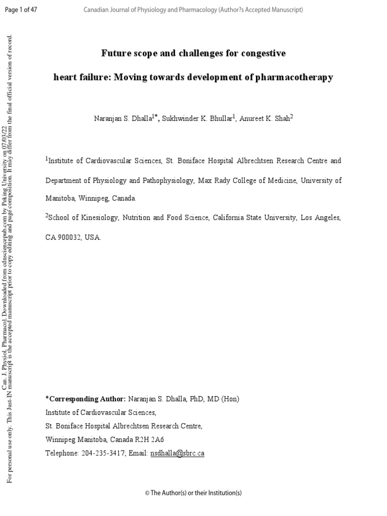 Future Scope and Challenges For Congestive Heart Failure Moving Towards ...